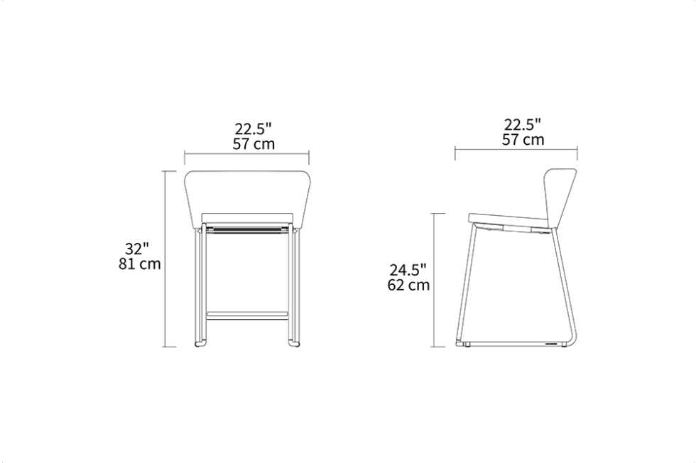 DIMANAMANA SHELL Counter Chair (Velour) | DIMANAMANA